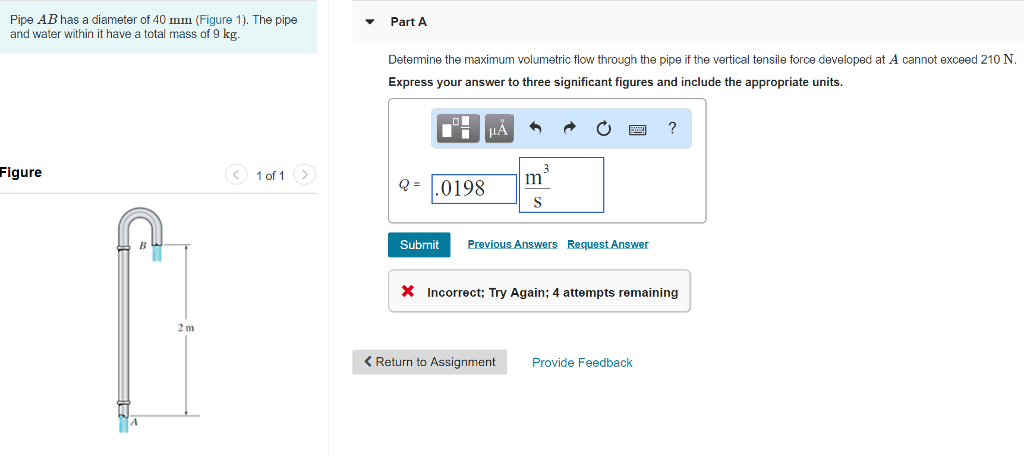 Solved ? Part A Pipe AB has a diameter of 40 mm (Figure 1). | Chegg.com