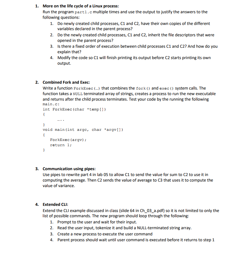 Solved More on Linux Process Management ective To change the | Chegg.com