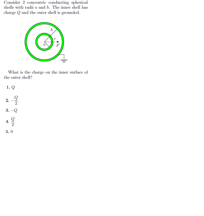 Solved Consider 2 concentric conducting spherical shells | Chegg.com