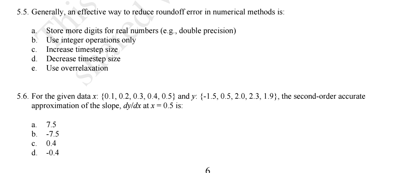 Solved Generally, an effective way to reduce roundoff error | Chegg.com