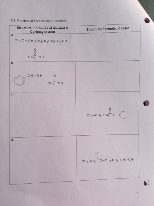 Solved Draw the structural formula of ester and of alcohol | Chegg.com