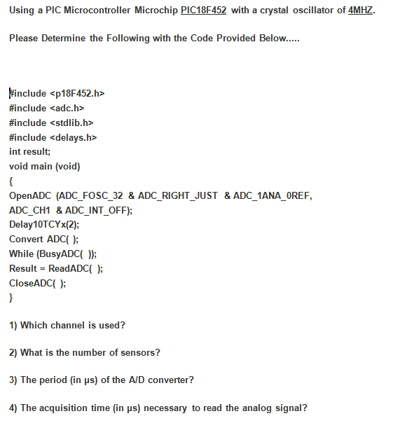 Solved In Reference using a PIC Microcontroller Software & | Chegg.com