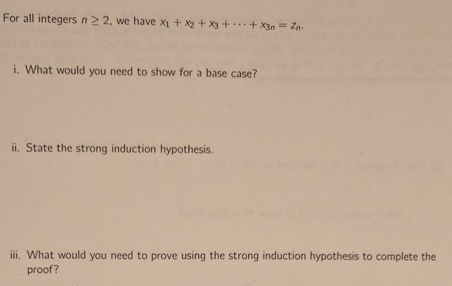 Solved [State what you would need to prove for the base | Chegg.com
