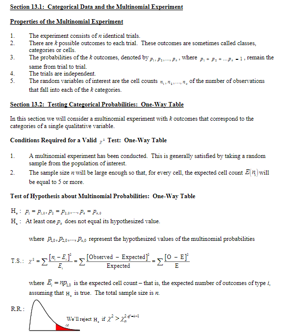 Solved Section 13.1: Categorical Data and the Multinomial | Chegg.com
