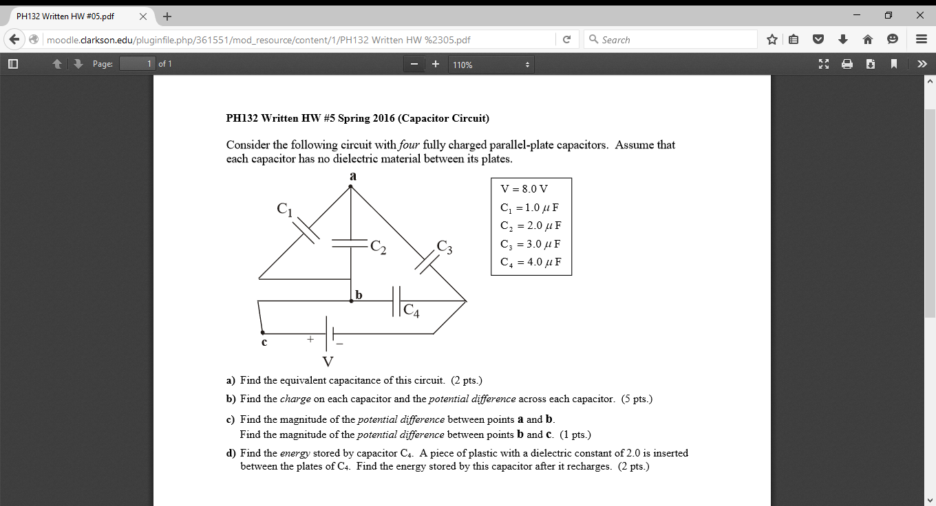 Solved: Consider The Following Circuit With Four Fully Cha... | Chegg.com