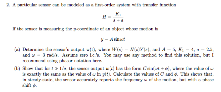 Solved 2. A particular sensor can be modeled as a | Chegg.com
