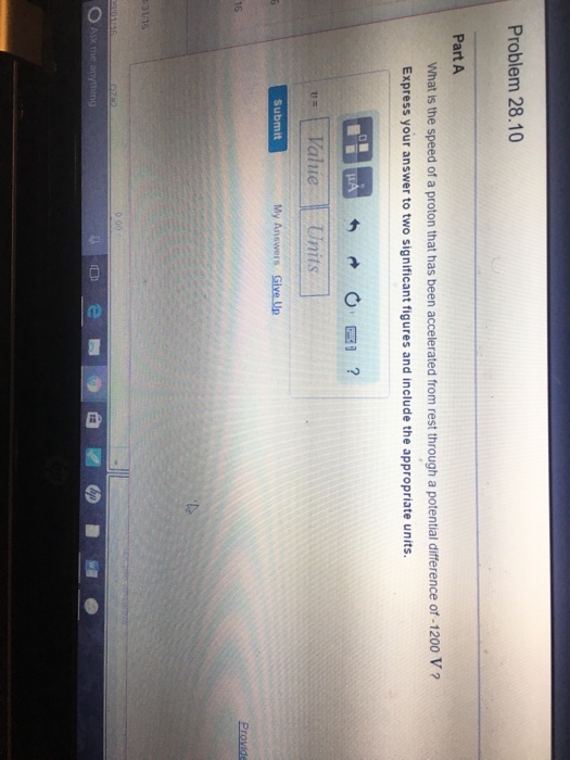 Solved What is the speed of a proton that has been | Chegg.com