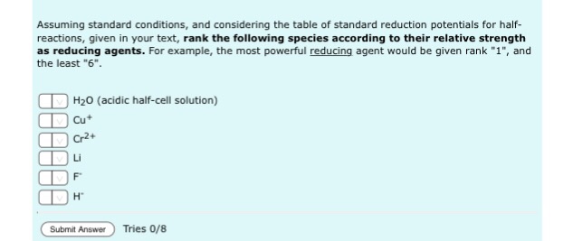 Solved Assuming Standard Conditions And Considering The