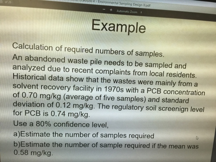 Solved Calculation of required numbers of samples. An | Chegg.com