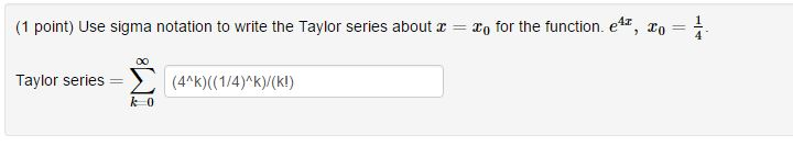 Solved Use sigma notation to write the Taylor series about x | Chegg.com