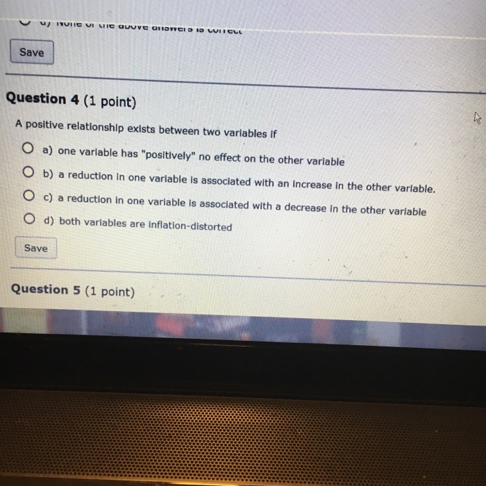 Solved A positive relationship exists between two variables | Chegg.com
