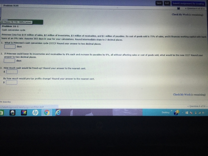 1. Primrose Corp has $19 million of sales, $2 million | Chegg.com