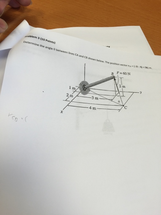 Solved Determine the angle theta between lines CA and CB | Chegg.com