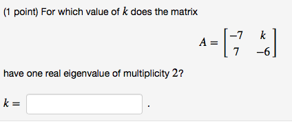 Solved Easy linear algebra problems. Eigenvalues. Please | Chegg.com