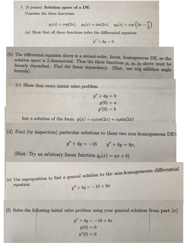 Solved Consider the 3 functions: y1(x) = cos (2x), y2(x) = | Chegg.com