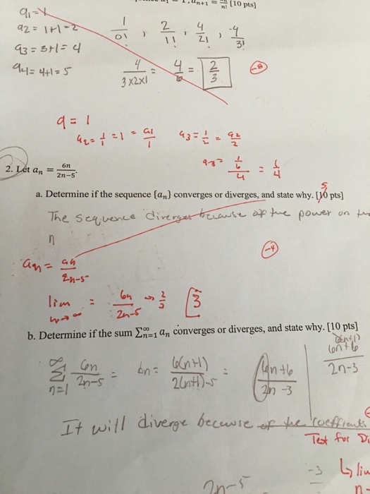 Solved Determine if the sequence (a_n) converges or | Chegg.com