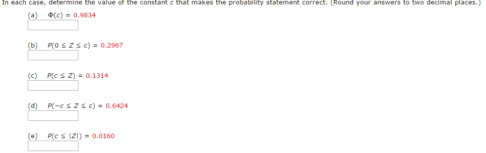 Solved In each case, determine the value of the constant c | Chegg.com