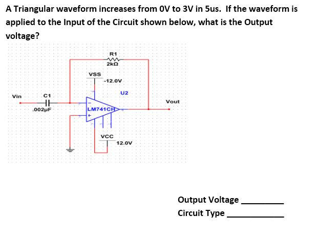 Solved A Triangular waveform increases from 0V to 3V in 5us. | Chegg.com