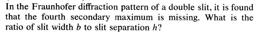 Solved In the Fraunhofer diffraction pattern of a double | Chegg.com