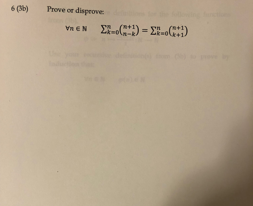 Solved 6 (3b) Prove or disprove: Vn EN n (n+1 n (n+1 | Chegg.com