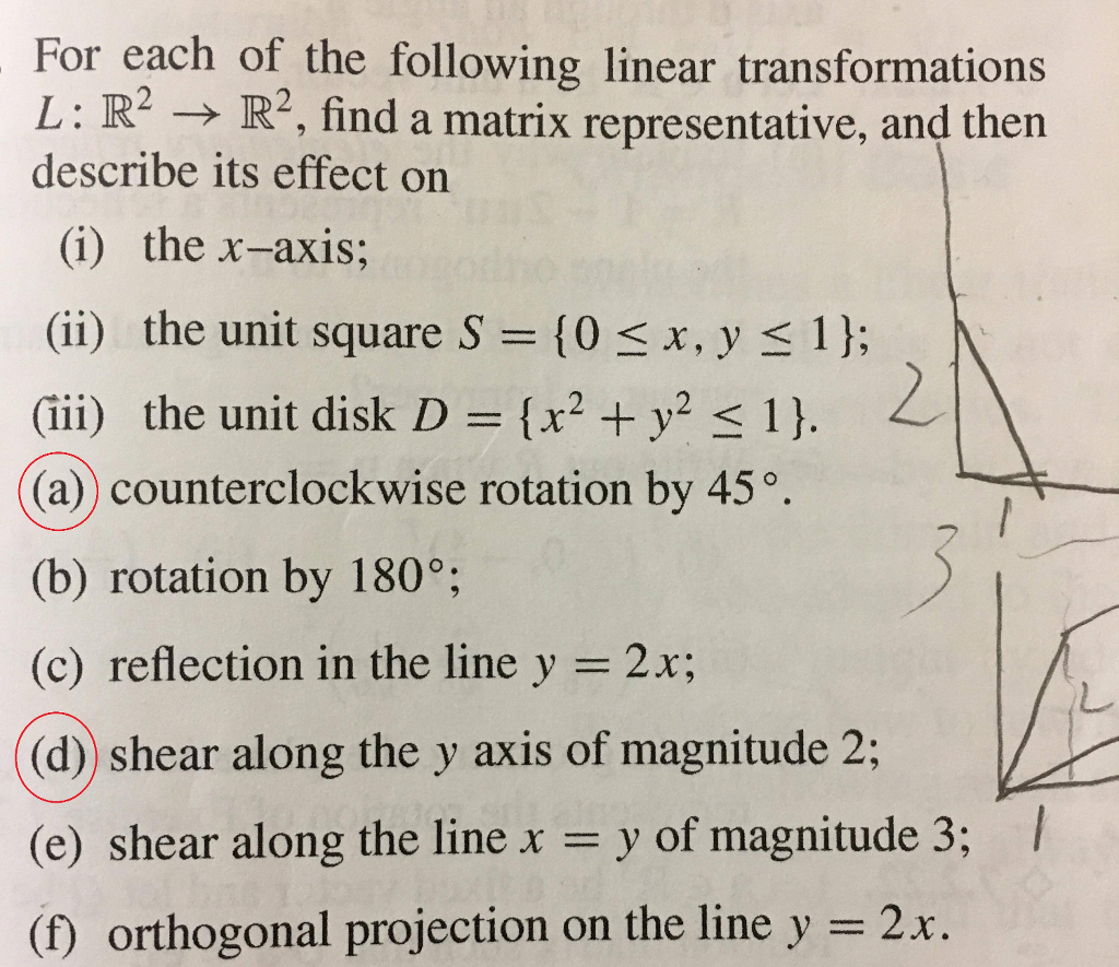 Solved For Each Of The Following Linear Transformations L