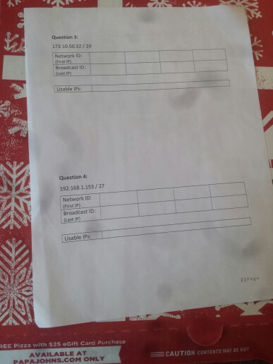 Solved 172.10.50.32/29 Usable IPs: 192.168.1.153/27 Usable | Chegg.com