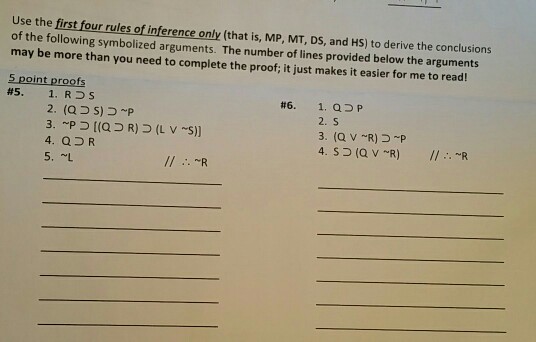 Solved Use the first four rules of inference only (that is, | Chegg.com