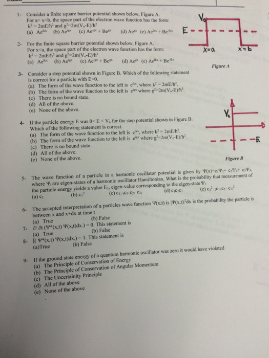Solved Consider a finite square barrier potential shown | Chegg.com