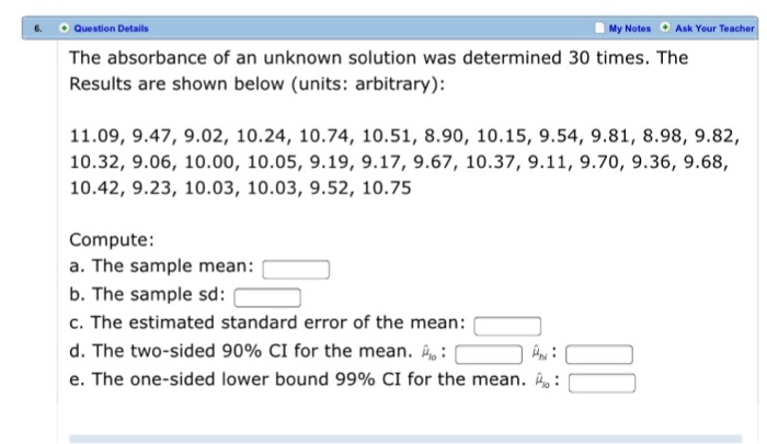 Solved The absorbance of an unknown solution was determined | Chegg.com