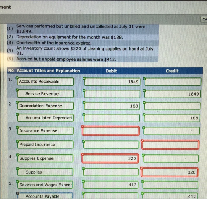 Solved ment (1)Services performed but unbilled and | Chegg.com