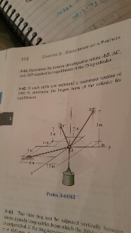 Solved 3-22 if each cable can withstand a maximum tension of | Chegg.com