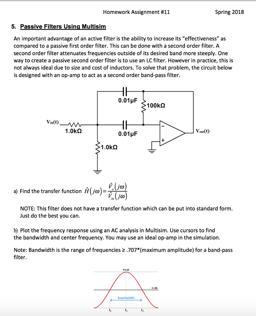 Solved Homework Assignment #11 Spring 2018 5. Passive | Chegg.com