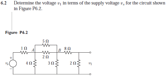 Solved Determine the voltage v1 in terms of the supply | Chegg.com