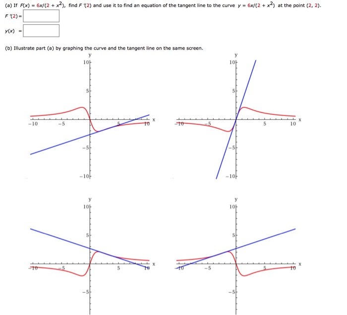 Solved If f(x) = 6x/(2 + x^2), find F '(2) and use it to | Chegg.com