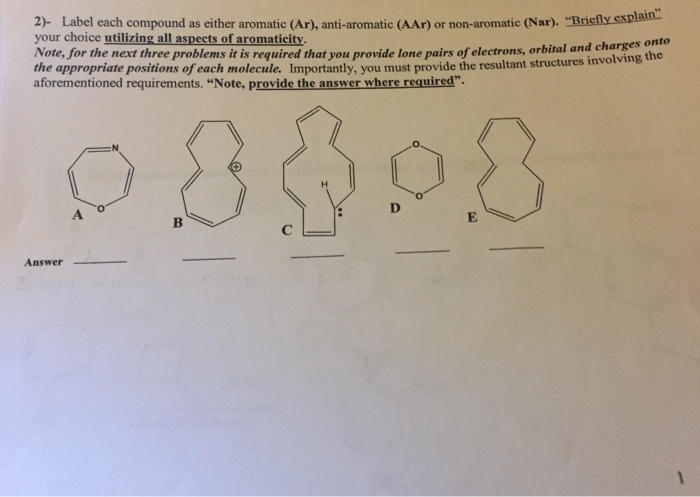 Solved Label each compound as either aromatic (Ar), | Chegg.com