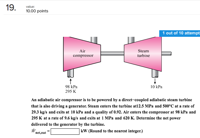 Solved An adiabatic air compressor is to be powered by a | Chegg.com