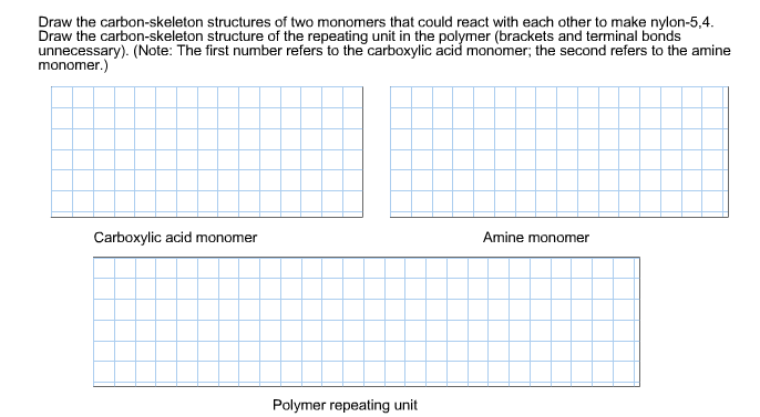 Solved Draw the carbon-skeleton structures of two monomers | Chegg.com