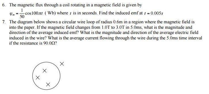 Solved The magnetic flux through a coil rotating in a | Chegg.com