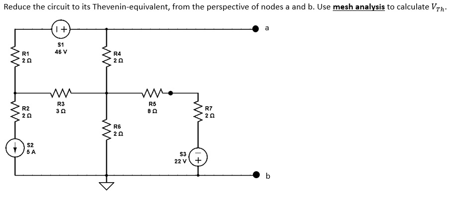 Solved Reduce the circuit to its Thevenin-equivalent, from | Chegg.com