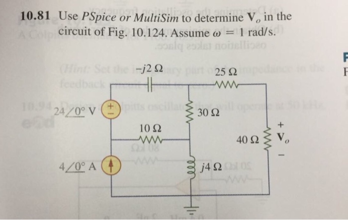 Solved Use PSpice or MultiSim to determine V_o in the | Chegg.com