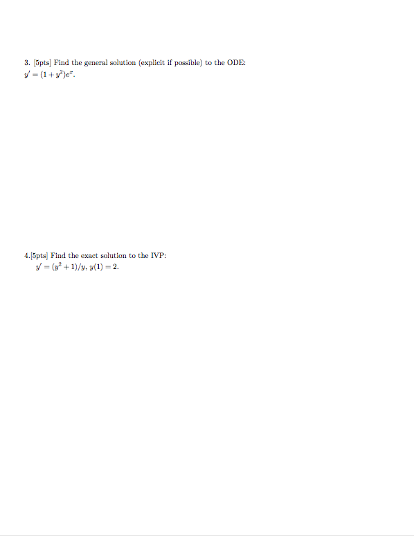 Solved 1. 5pts Use the Method of Integrating Factors to find | Chegg.com