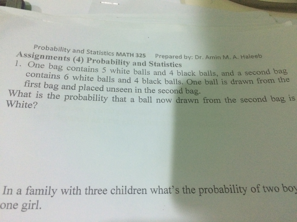 Solved Probability and Statistics MATH 325 Prepared by: Dr. | Chegg.com