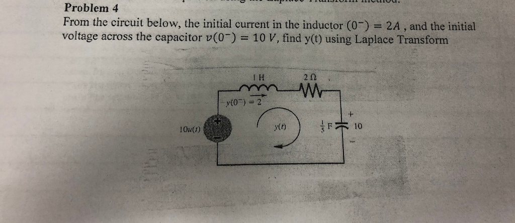 Solved Problem 4 From the circuit below, the initial current | Chegg.com