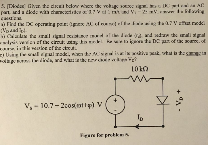 Solved Given the circuit below where the voltage source | Chegg.com