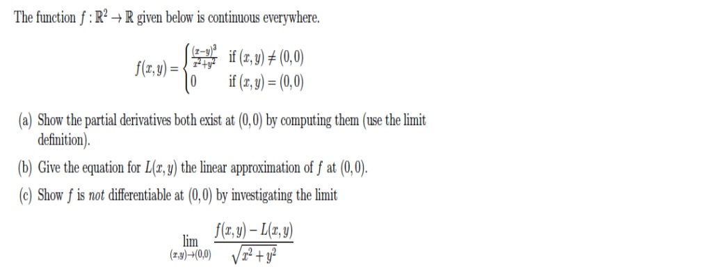 The function f : R^2 right arrow R given below is | Chegg.com