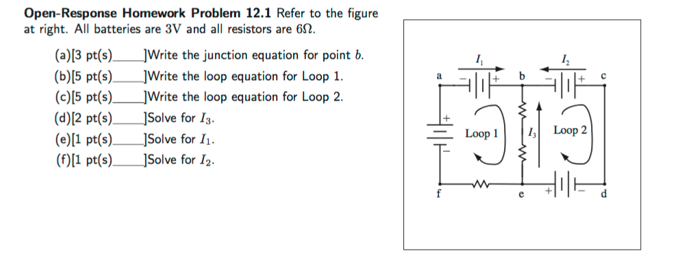 Solved Open-Response Homework Problem 12.1 Refer to the | Chegg.com