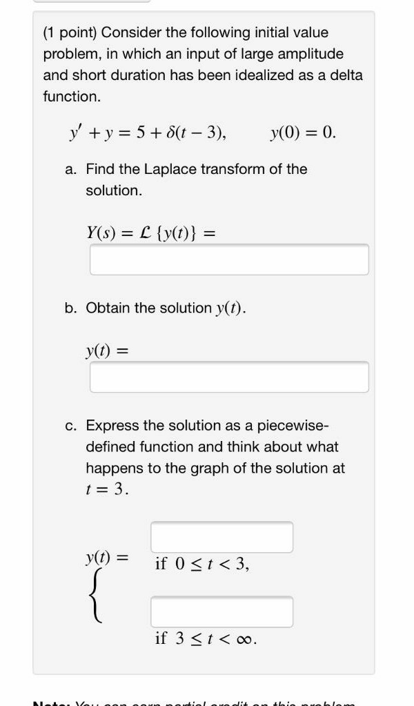 Solved (1 point) Consider the following initial value | Chegg.com