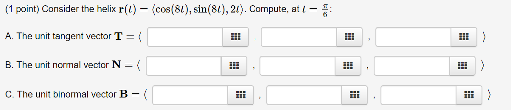 Solved Consider the helix r(t) = (cos(8t), sin(8t), 2t). | Chegg.com