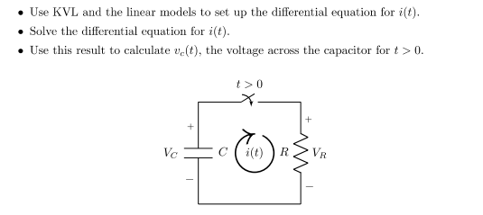 Solved Use KVL and the linear models to set up the | Chegg.com