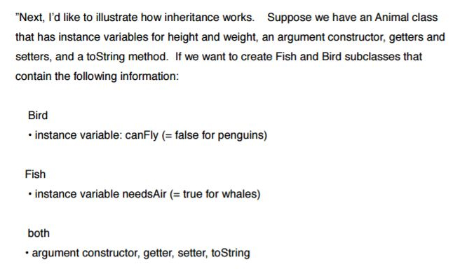 Solved java question on inheritance program: This was the | Chegg.com